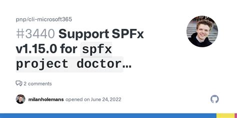support spfx v1 15 0 for `spfx project doctor` command · issue 3440 · pnp cli microsoft365 · github