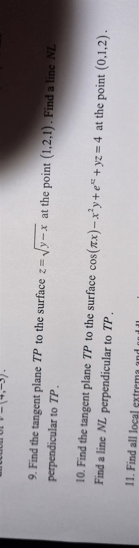 Guys I Know What A Tangent Plane Is But What The Hell Is An Nl R Calculus