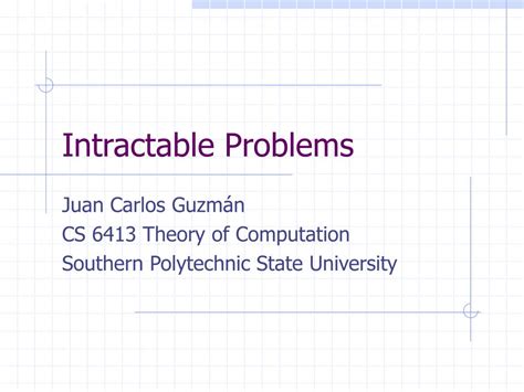 Ppt Intractable Problems Powerpoint Presentation Free Download Id