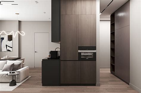 Дизайн проект кухни гостиной Behance