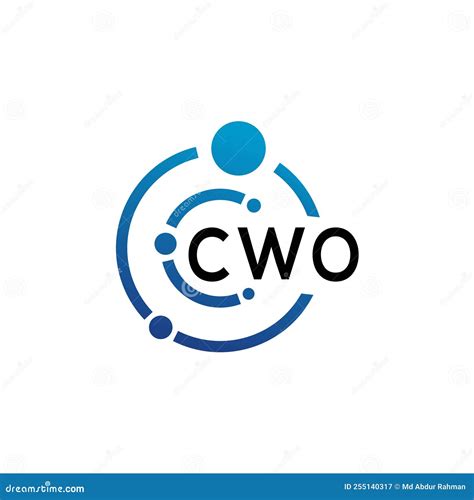 Design Do Logotipo Da Letra Cwo Em Fundo Branco Conceito De Logotipo