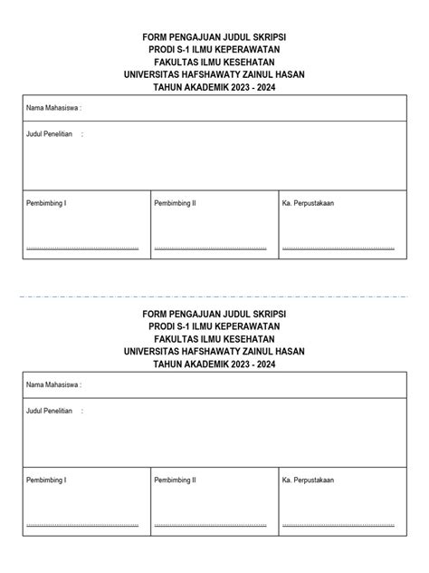 Form Pengajuan Judul Skripsi Pdf