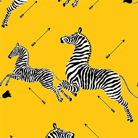 Vibrant Yellow Zebra Wallpaper Bold Chic Decor