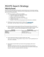 PICOTS Search Strategy Worksheet Doc PICOTS Search Strategy Worksheet After You Have Developed