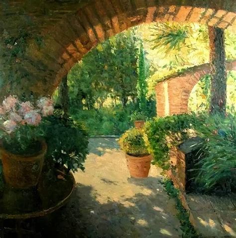 午后的花园荷兰画家Alphonse D Heye 对色彩情有独钟 绘画 光和 进修