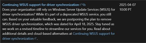 Wsus Driver Synchronization Microsoft Postpones End Heise Online