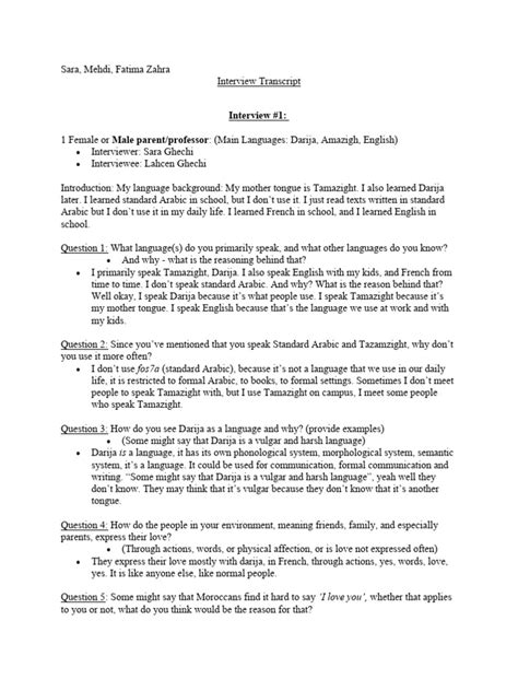 Interview Transcript Psy Sexuality And Gender Final Paper Pdf