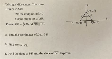 solved triangle midsegment theorem given abc d is the midpoint of