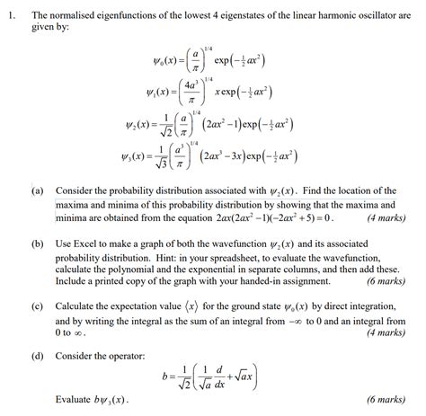 Solved The Normalised Eigenfunctions Of The Lowest 4