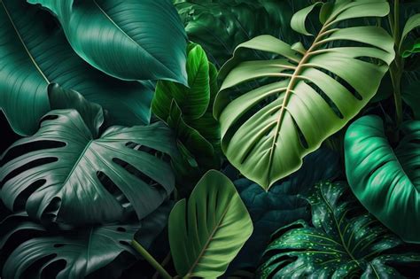 Premium Photo Attractive Tropical Leaves In Green