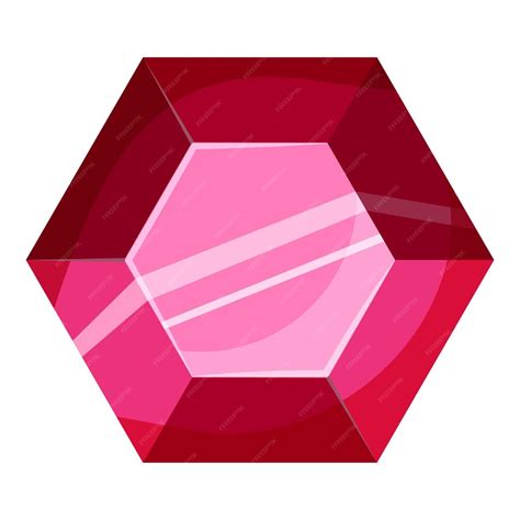 Premium Vector Hexagonal Ruby Icon Cartoon Illustration Of Hexagonal