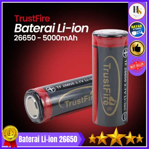 Cod Trust Baterai Li Ion Mah V Button Top Betrai Batrai Battre Baterai Senter