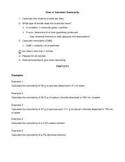 Osmolarity How To Calculate Pdf How To Calculate Osmolarity 1 Calculate The Molarity Moles