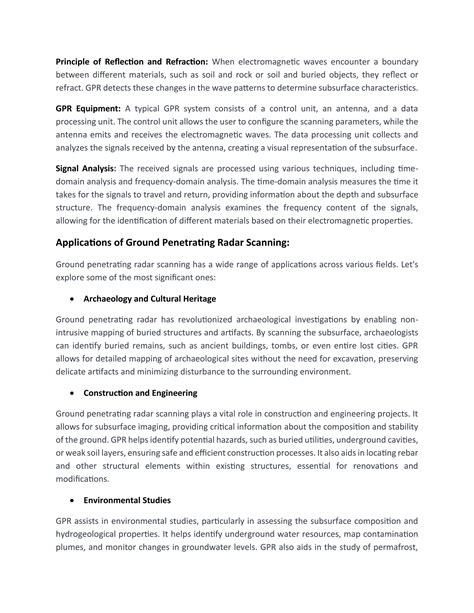 Ground Penetrating Radar Scanning Unveiling The Hidden Depths PDF