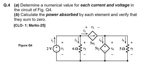 Solved Q4 A Determine A Numerical Value For Each Current