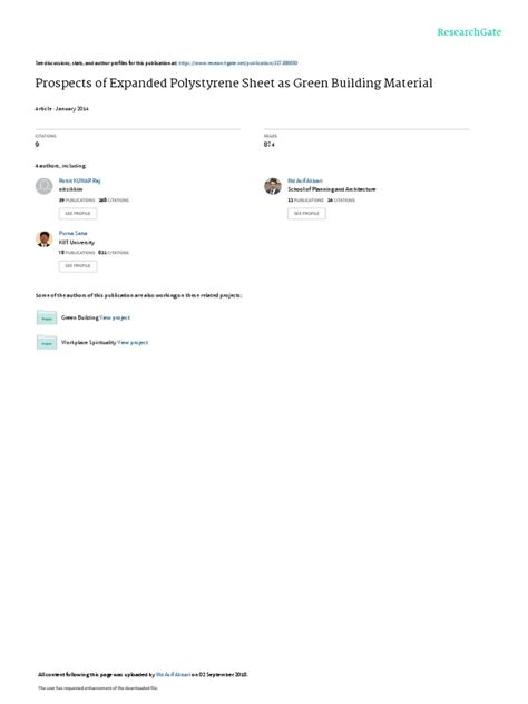 Eps For Green Building Pdf Polystyrene Composite Material