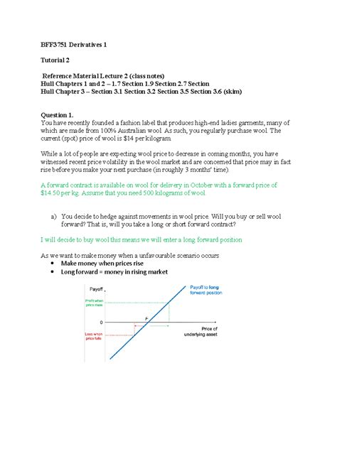 Tutorial 2 Derivative Questions Bff3751 Derivatives 1 Tutorial 2 Reference Material Lecture 2