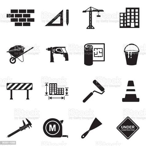 건설 아이콘입니다 블랙 플랫 디자인입니다 벡터 일러스트입니다 건설 산업에 대한 스톡 벡터 아트 및 기타 이미지 건설 산업 색칠하기 벡터 Istock