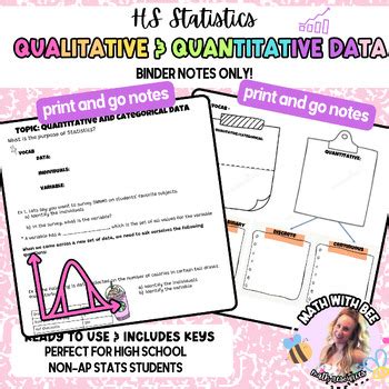 Statistics Qualitative And Quantitative Data NOTES By Mathwithbee
