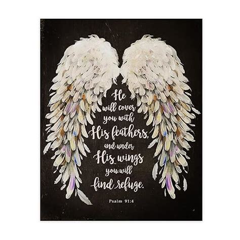 Under His Wings Christian Wall Art Print 11x14 Unframed