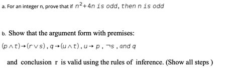 solved a for an integer n prove that if n2 4n is odd then