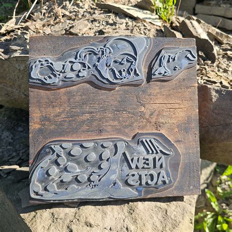 Vintage Clown New Acts Circus Poster Printing Block Metal On Wood