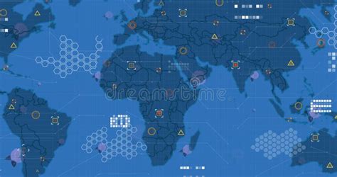 Animation Of Digital Data Processing Over World Map Stock Video Video