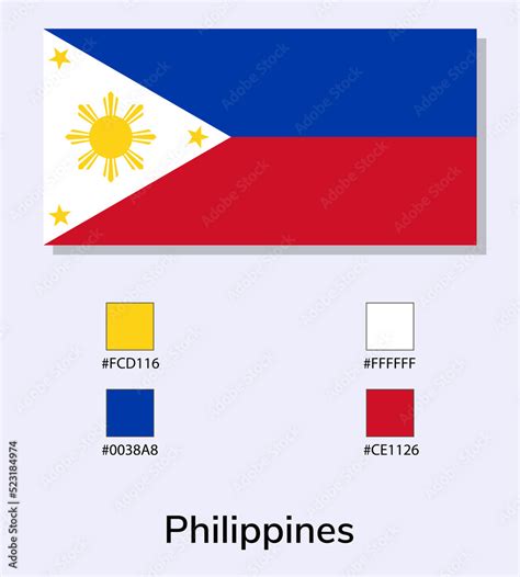 Vector Illustration Of Philippines Flag Isolated On Light Blue