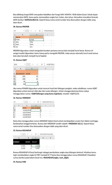 Metode Penggunaan Rumus Dalam Aplikasi Exceldocx