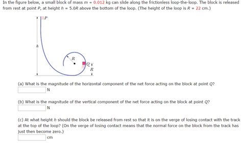 Solved In The Figure Below A Small Block Of Mass M 0012