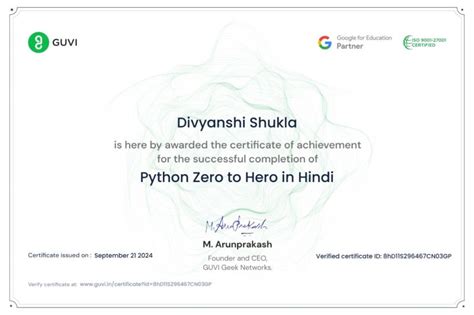 completed python course by guvi divyanshi shukla posted on the