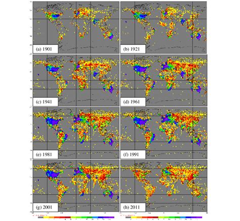 A H Spatial Distribution Of The Number Of Stations Per 25° X 25° Download Scientific Diagram