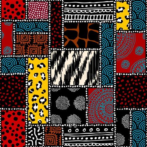 Geometric Abstract Triangles Pattern Afro Style Seamless Vector Image Stock Vector