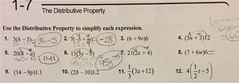 solved use the distributive property to simplify each