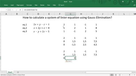 Msoffice Excel How To Solve A System Of Linier Equations By Using