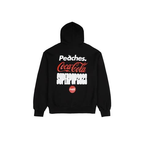 코카 콜라 X 피치스 슈퍼팝 스테이플 후드 블랙