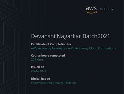 Devanshi Nagarkar On Linkedin Graduate Cloudcomputing Aws