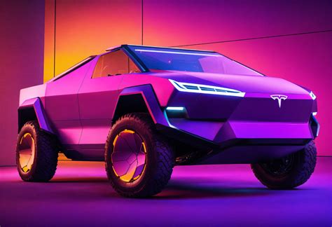 Lexica Tesla Cybertruck Side View Whole Car 4k 3d Render Purple