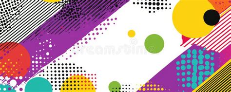 Colorful Geometric Abstract Design With Vibrant Circles And Stripes In A Dynamic Modern Style