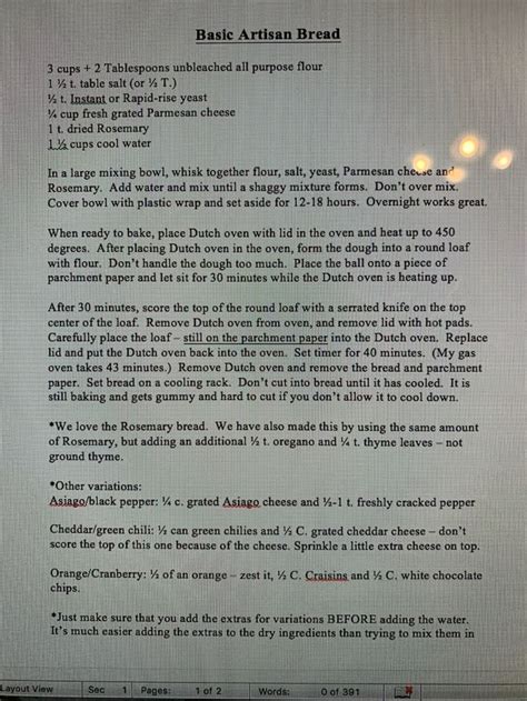 Basic Artisan Bread Recipe