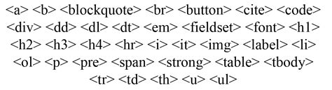 important html tags