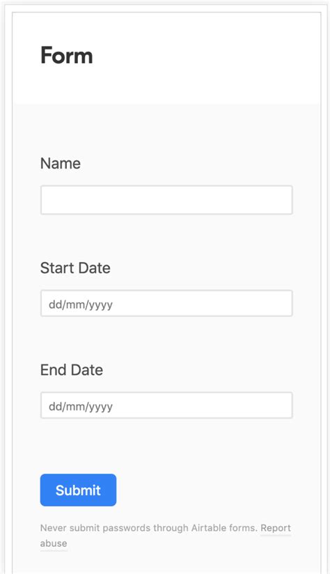Embedded Form Loading Too Narrow Airtable Community