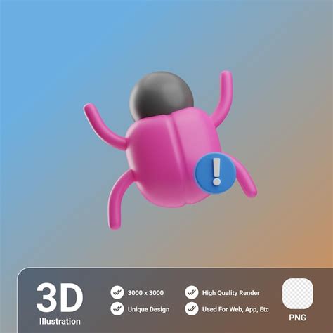 premium psd technology bug 3d illustration