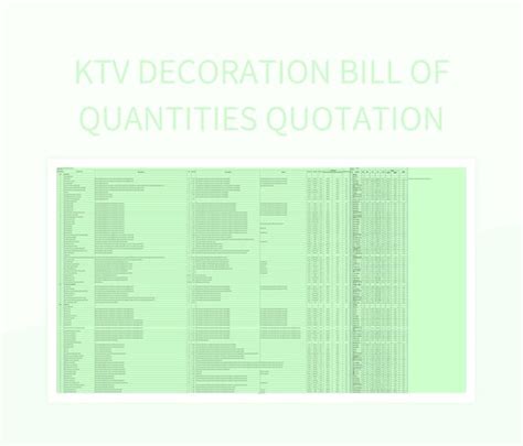 Free Bill Of Quantities Templates For Google Sheets And Microsoft Excel Slidesdocs
