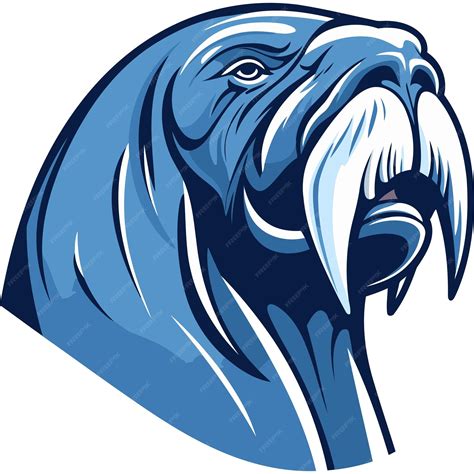 A Bold And Powerful Illustration Of A Walrus Head Perfect For Branding