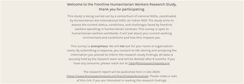 Survey Questionnaire For Humanitarian Frontline Workers The All India Survey Questionnaire For Humanitarian Frontline Workers The All India