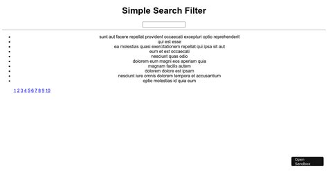 Simple Fetch With Search Filter And Pagination React Hooks Codesandbox