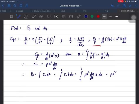 Solved Derive Equation 4 86 To Find The Total Drag Coefficient For The Flat Plate Shown In Fig
