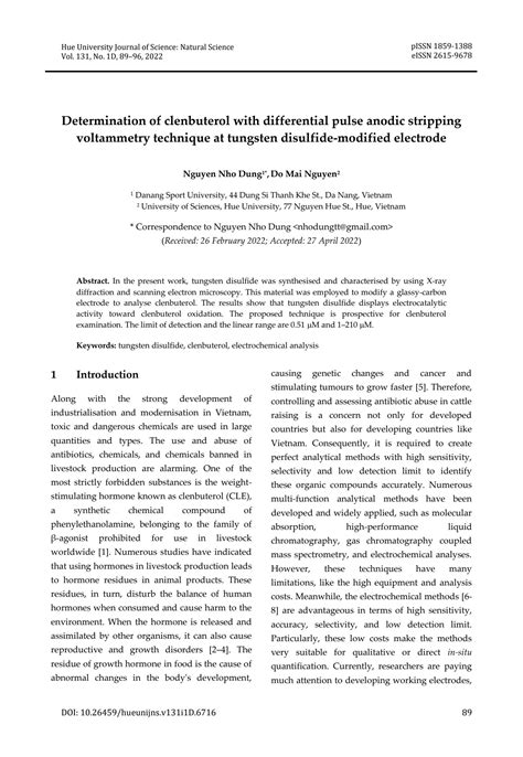Solution Determination Of Clenbuterol With Differential Pulse Anodic Stripping Voltammetry