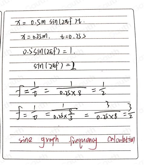 Solved 3 The Equation Of Motion Of A Shm Oscillator Is X 0 5m Sin 2π